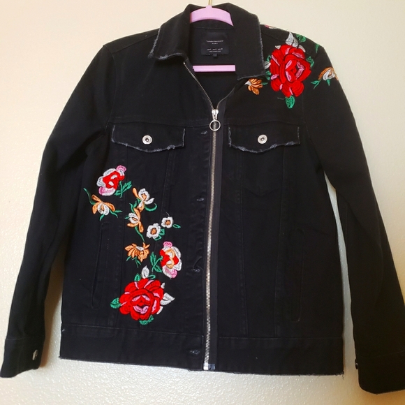 Zara | Jackets & Coats | Zara Embroidered Denim Jackets | Poshmark